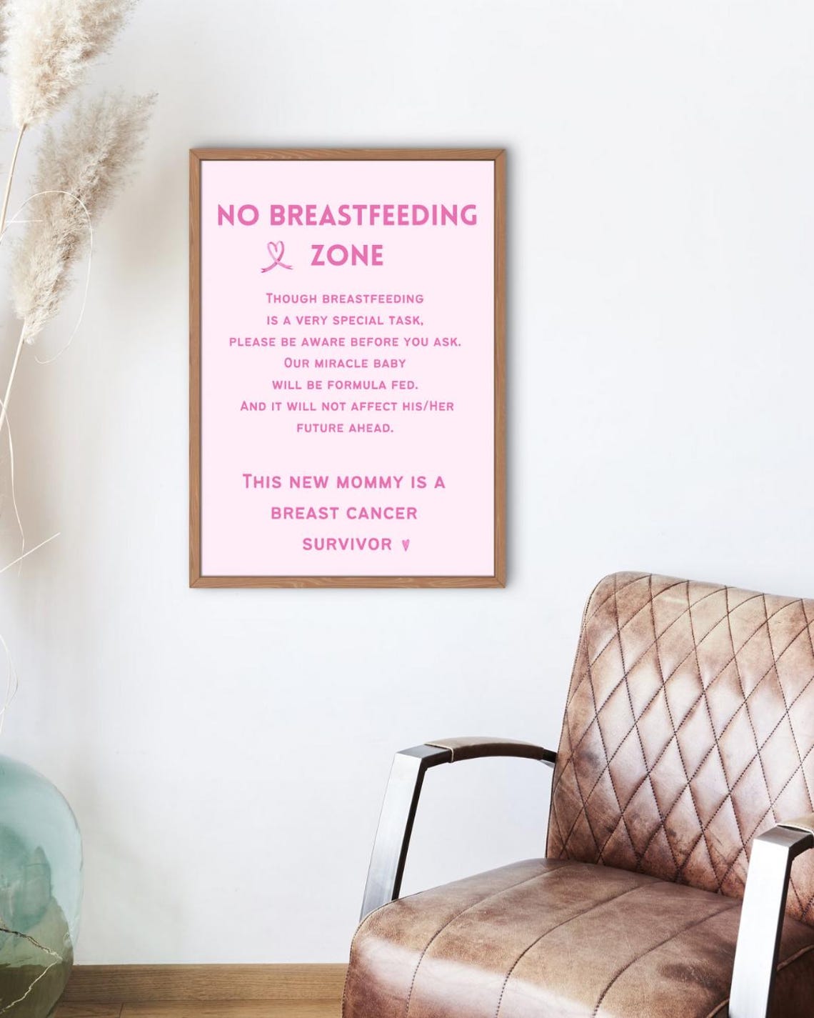 No Breastfeeding Zone Sign for New Mothers Post Breast Cancer, Editable ...