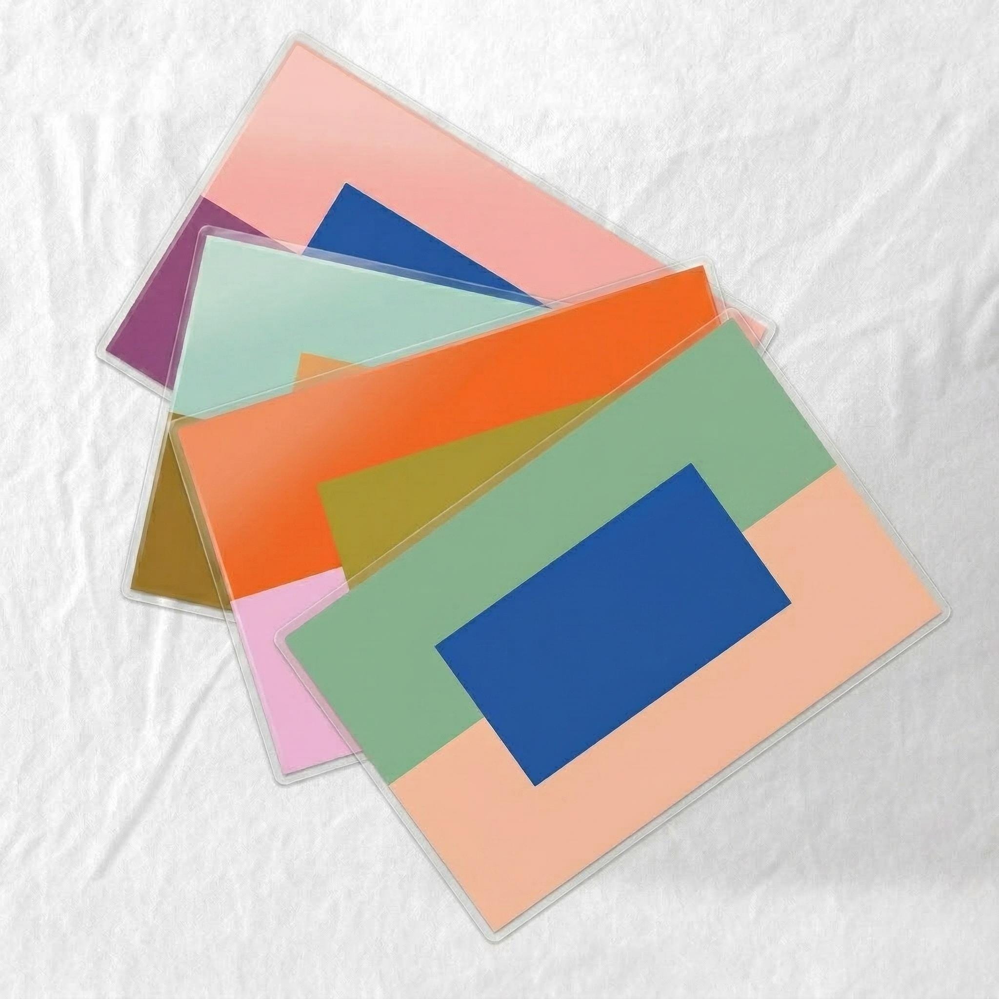 Colorblock Paper Placemats Light – Reusable Laminated or Disposable ...