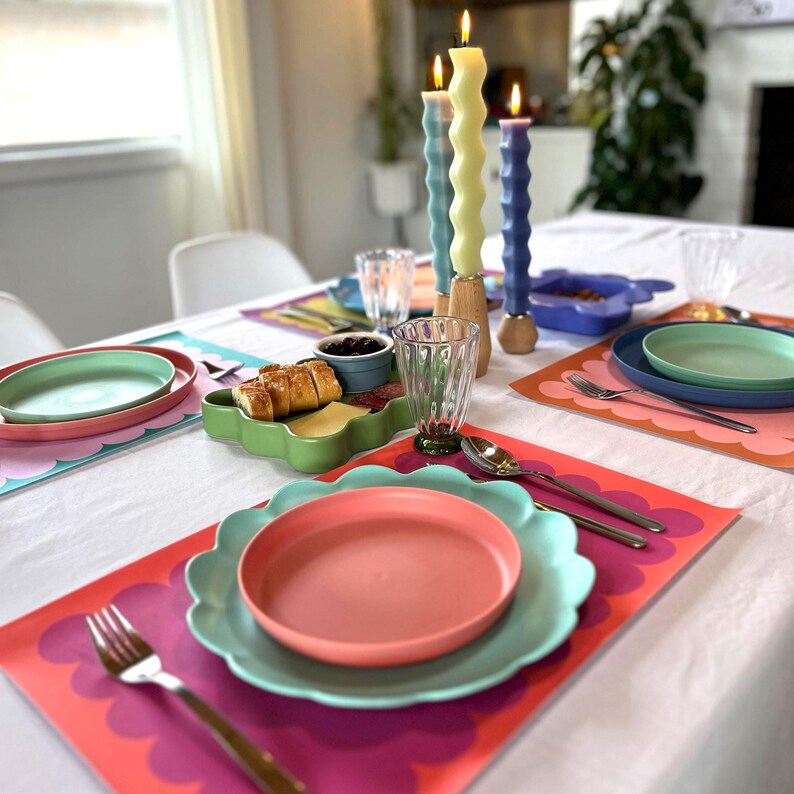Scallop Paper Placemats – Reusable Laminated or Disposable Paper | Full ...