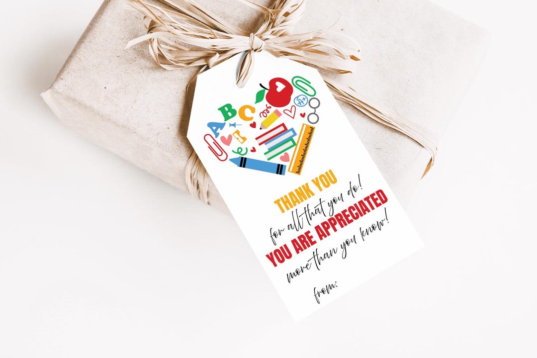 Teacher Appreciation Gift Tags | Printable Thank You Tags | End of ...