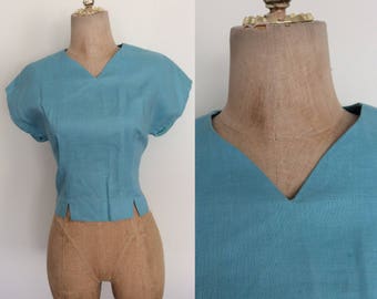 Back button blouse | Etsy