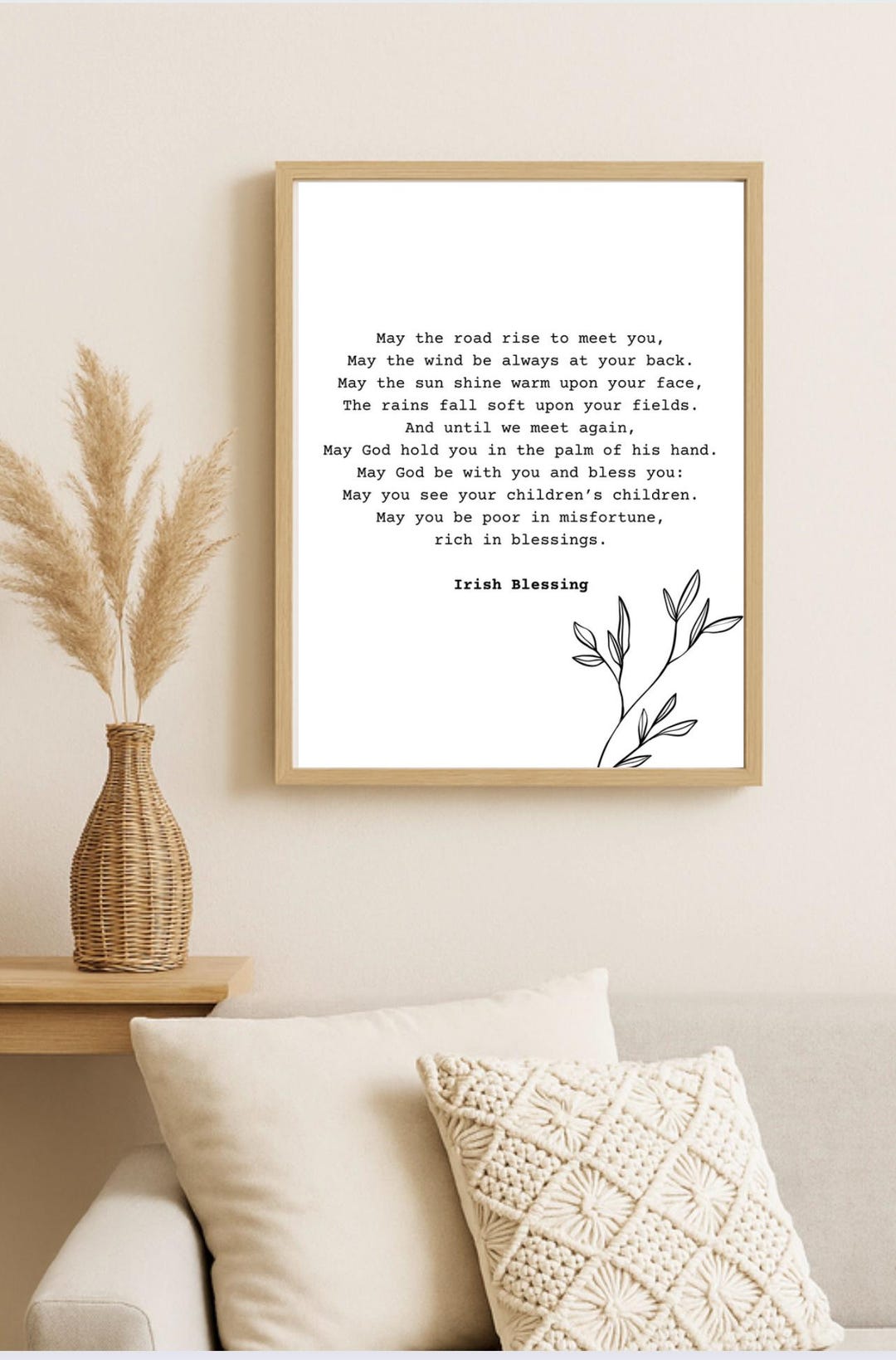 Irish Blessing - May the Road Rise - Black & White Typography Print - Etsy