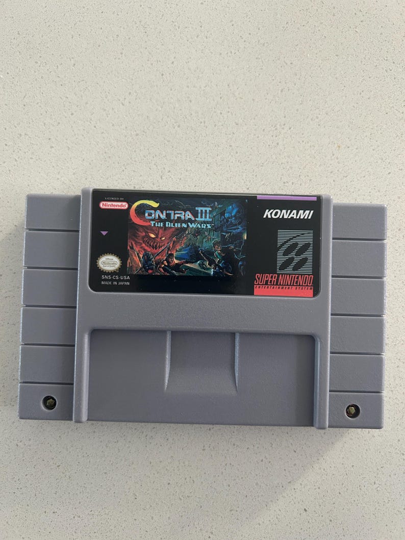 Contra 3 III the Alien Wars - Super Nintendo SNES - Video Game - Etsy
