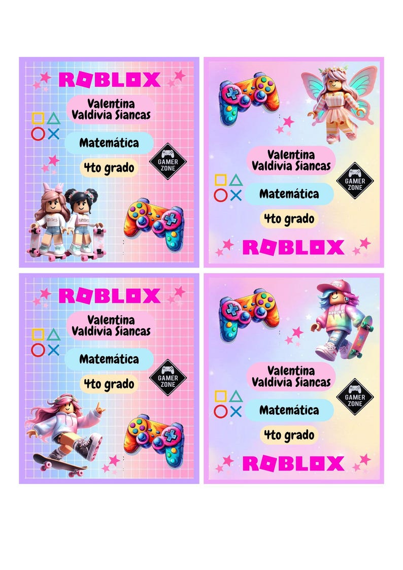 Girls Roblox Etiquetas Escolares, Girls Roblox Stickers Escolares Girls ...