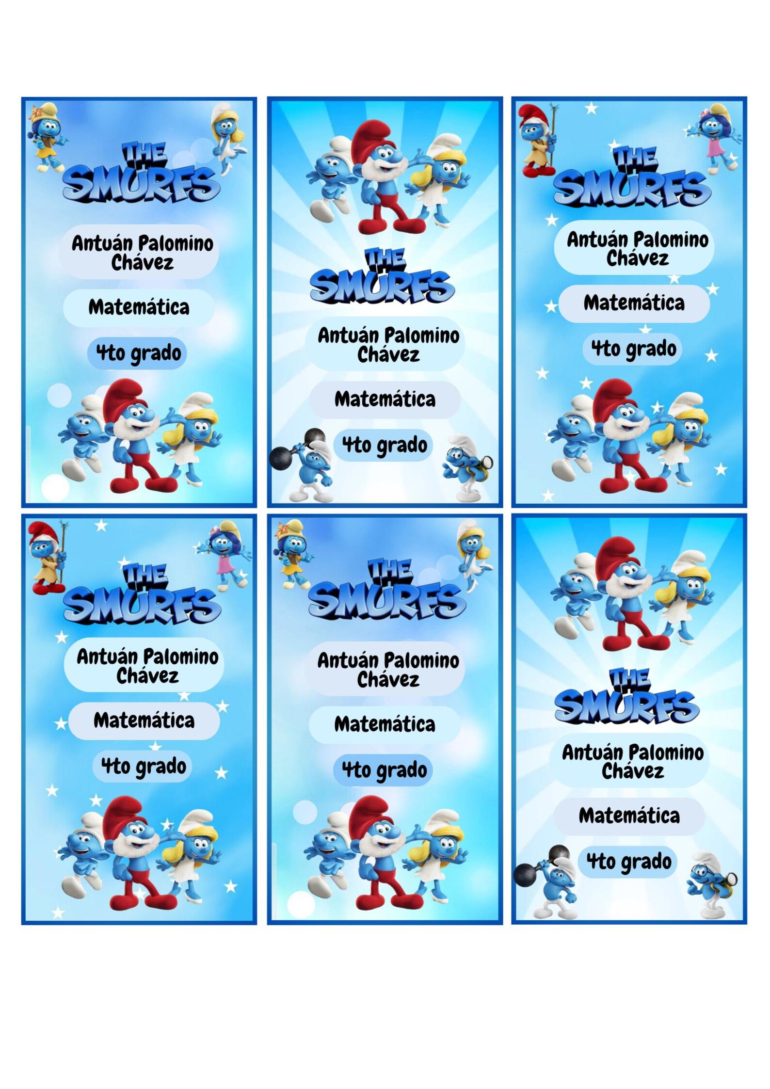 The Smurfs Etiquetas Escolares, Smurfs Stickers Escolares, Smurfs ...