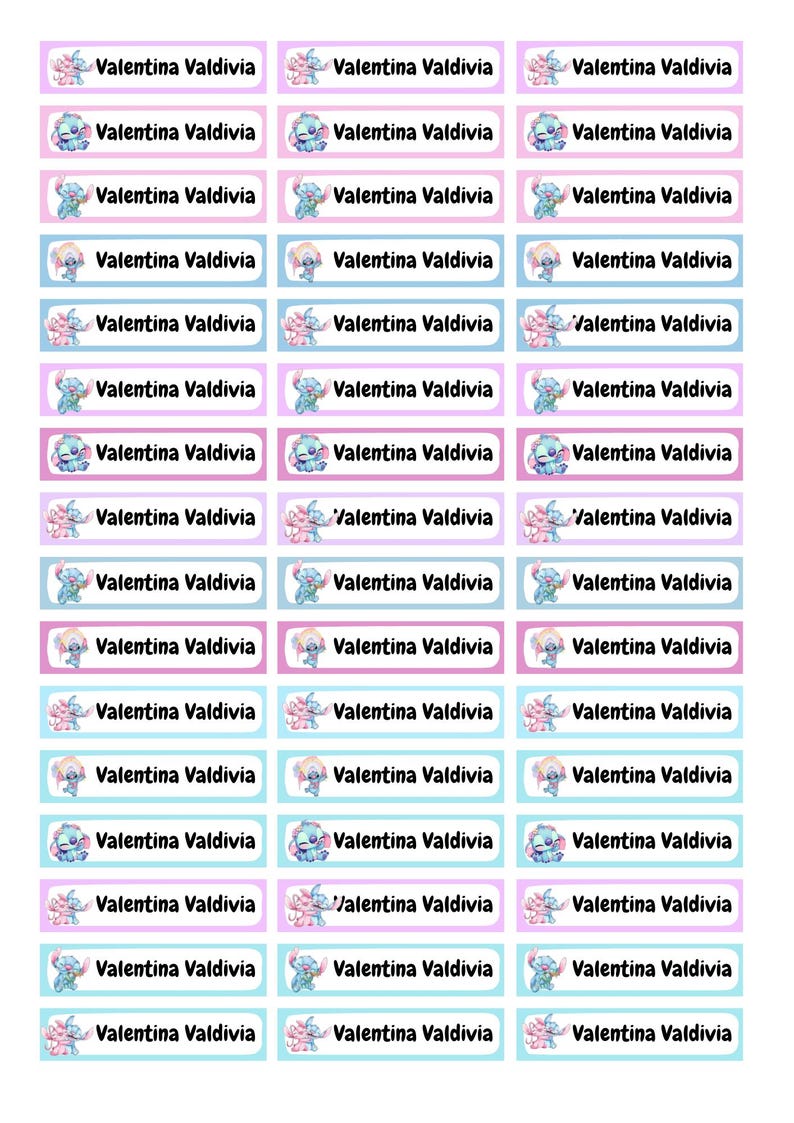 STICH Etiquetas Escolares, Stich Stickers Escolares, Stich School Label ...