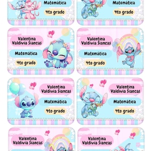 STICH Etiquetas Escolares, Stich Stickers Escolares, Stich School Label ...