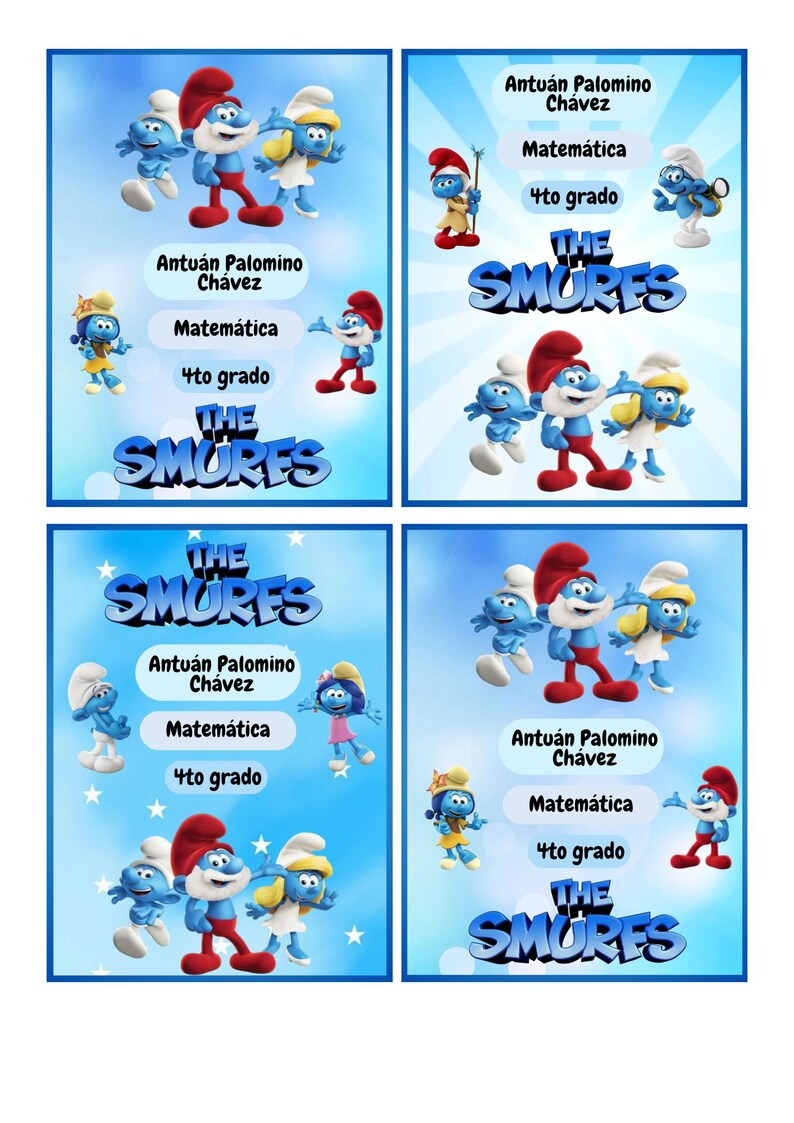The Smurfs Etiquetas Escolares, Smurfs Stickers Escolares, Smurfs ...