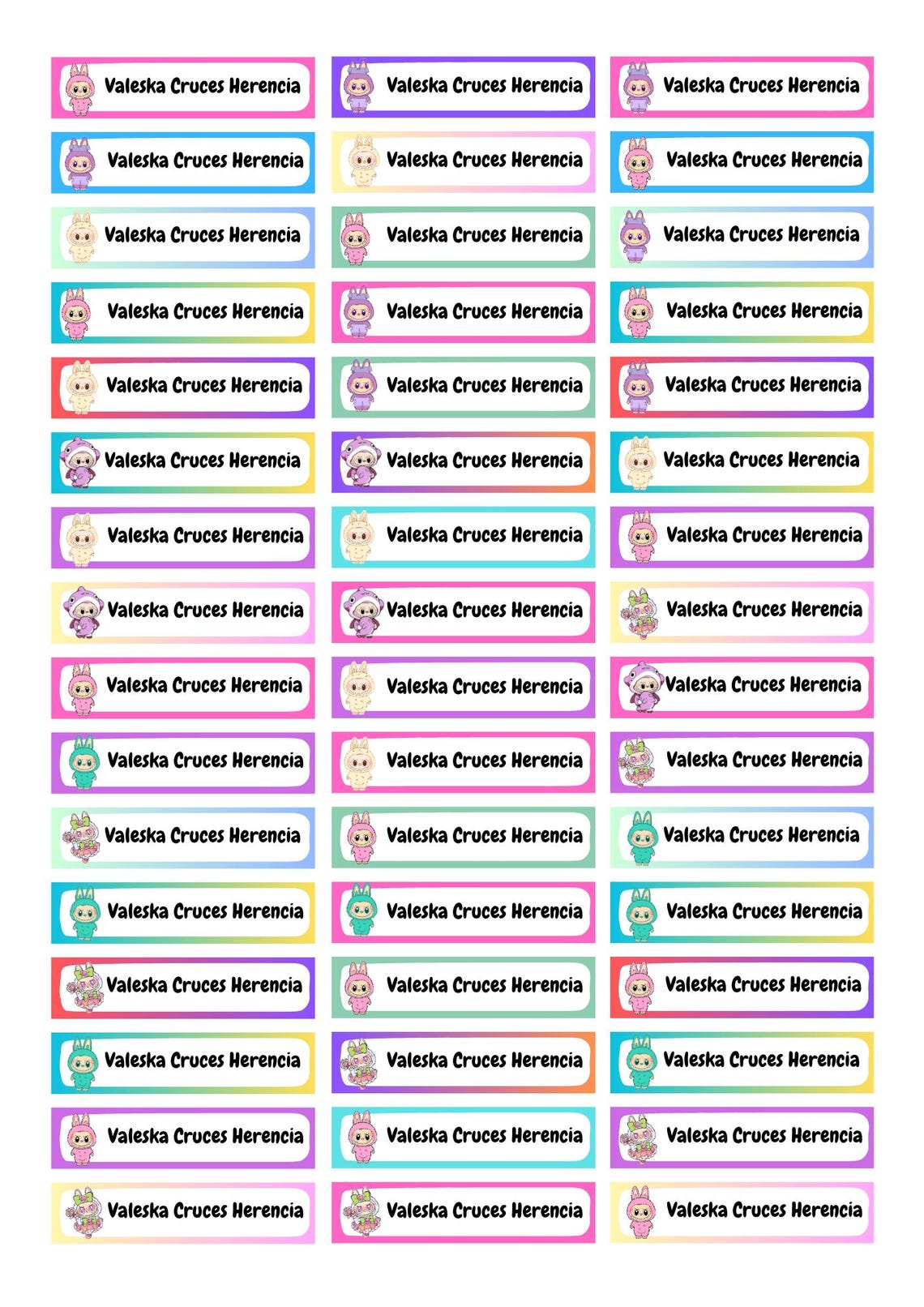 Labubu Etiquetas Escolares Labubu Stickers Escolares Labubu School ...