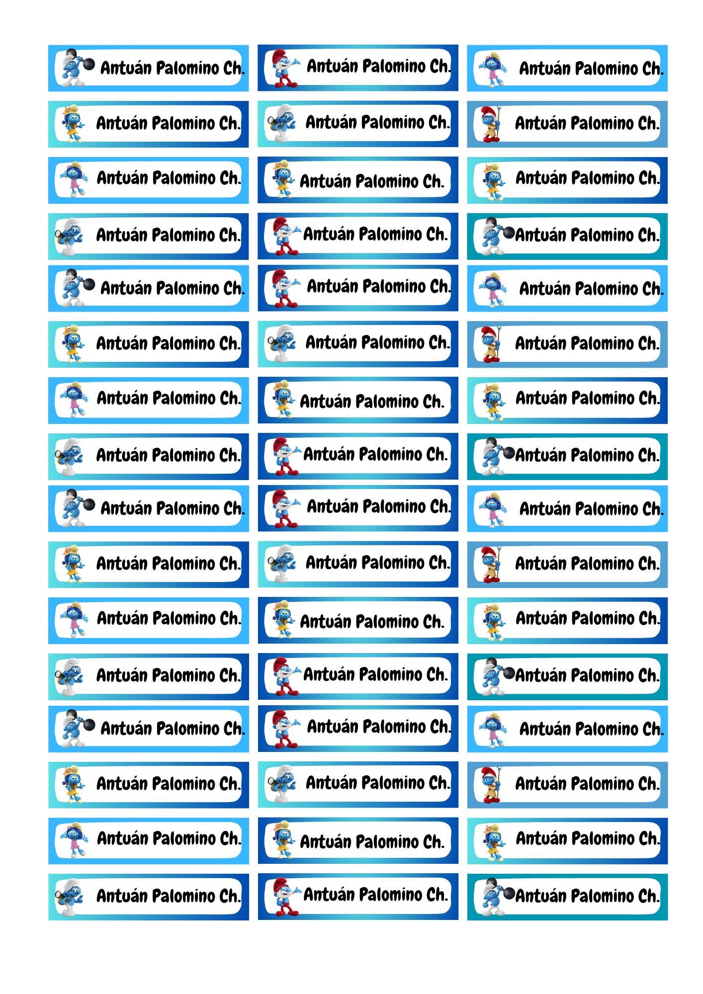 The Smurfs Etiquetas Escolares, Smurfs Stickers Escolares, Smurfs ...