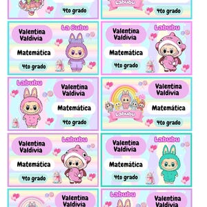 Labubu Etiquetas Escolares Labubu Stickers Escolares Labubu School ...