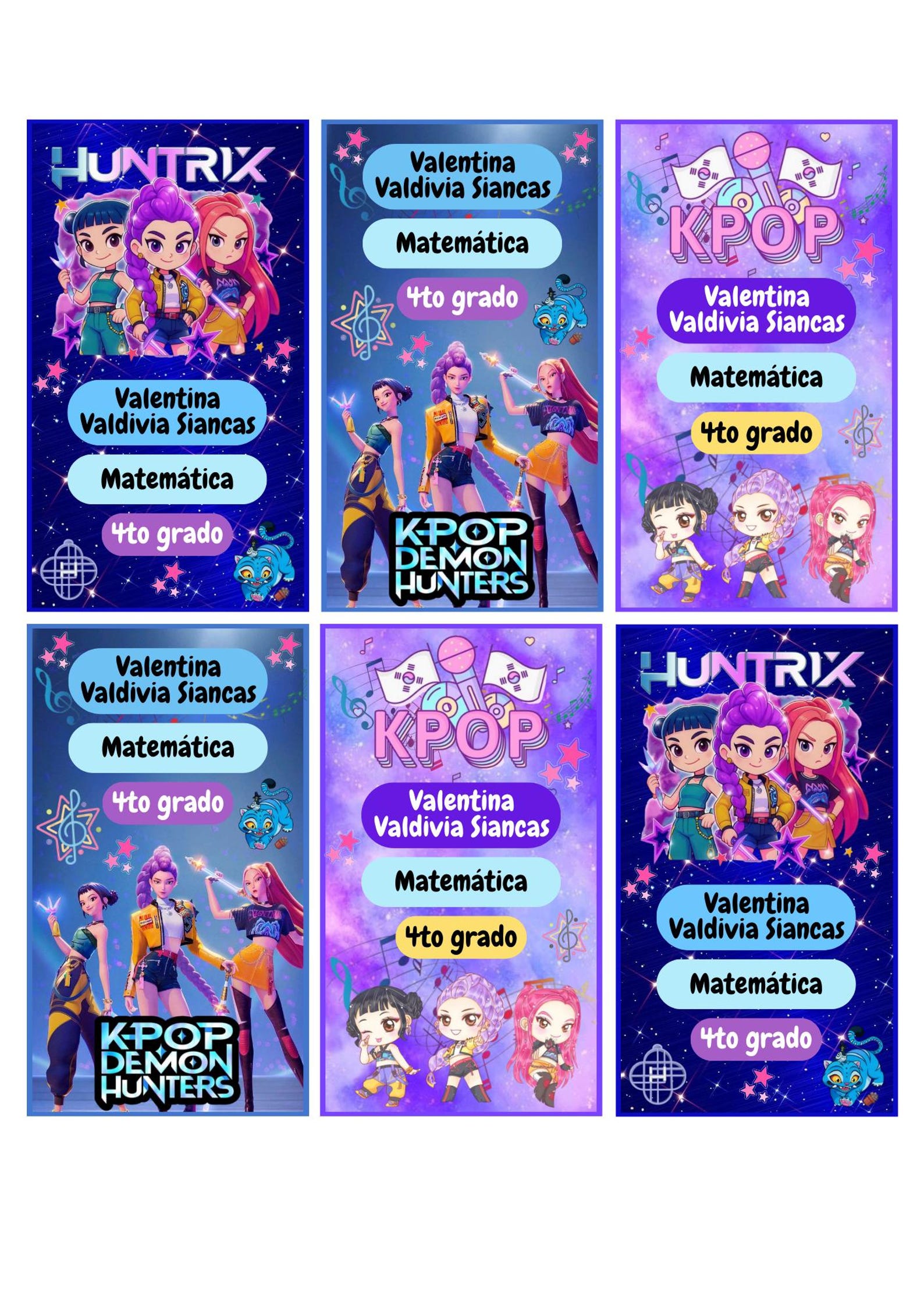 K-POP Etiquetas Escolares, Stickers Escolares Para Cuadernos, K-pop ...