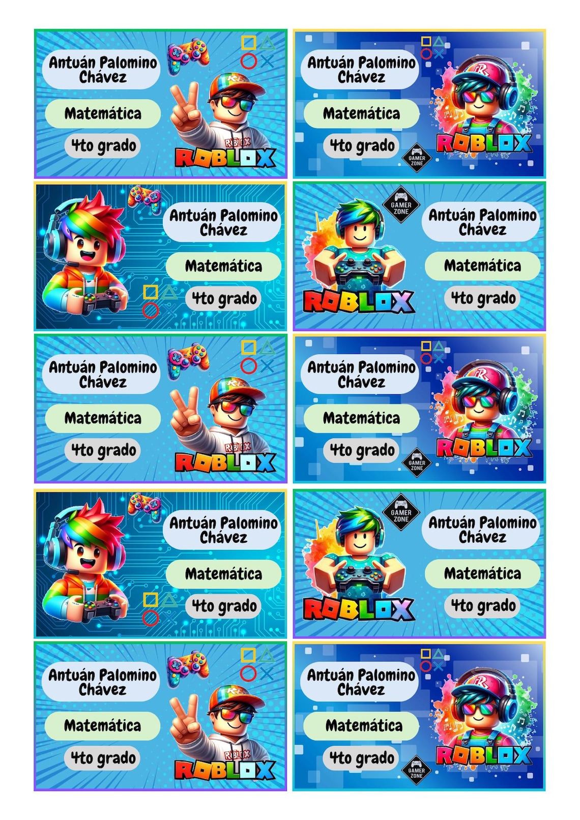 Roblox Etiquetas Escolares, Roblox Stickers Escolares Roblox School ...
