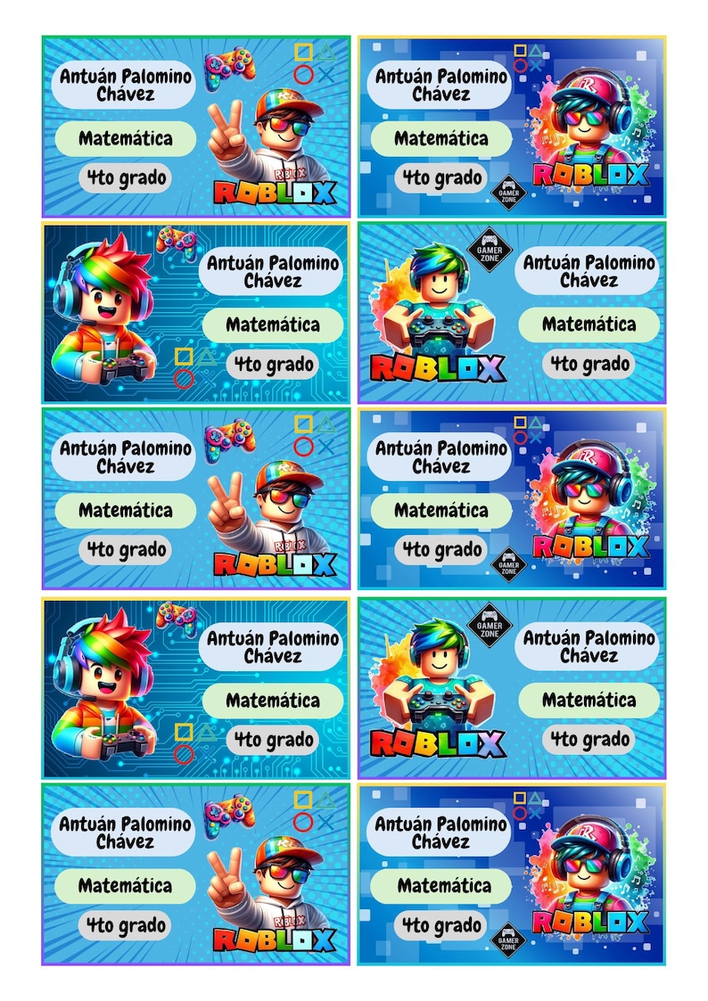 Roblox Etiquetas Escolares, Roblox Stickers Escolares Roblox School ...