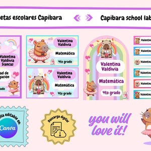 Capibara Etiquetas Escolares Capibara Stickers Escolares Capibara ...