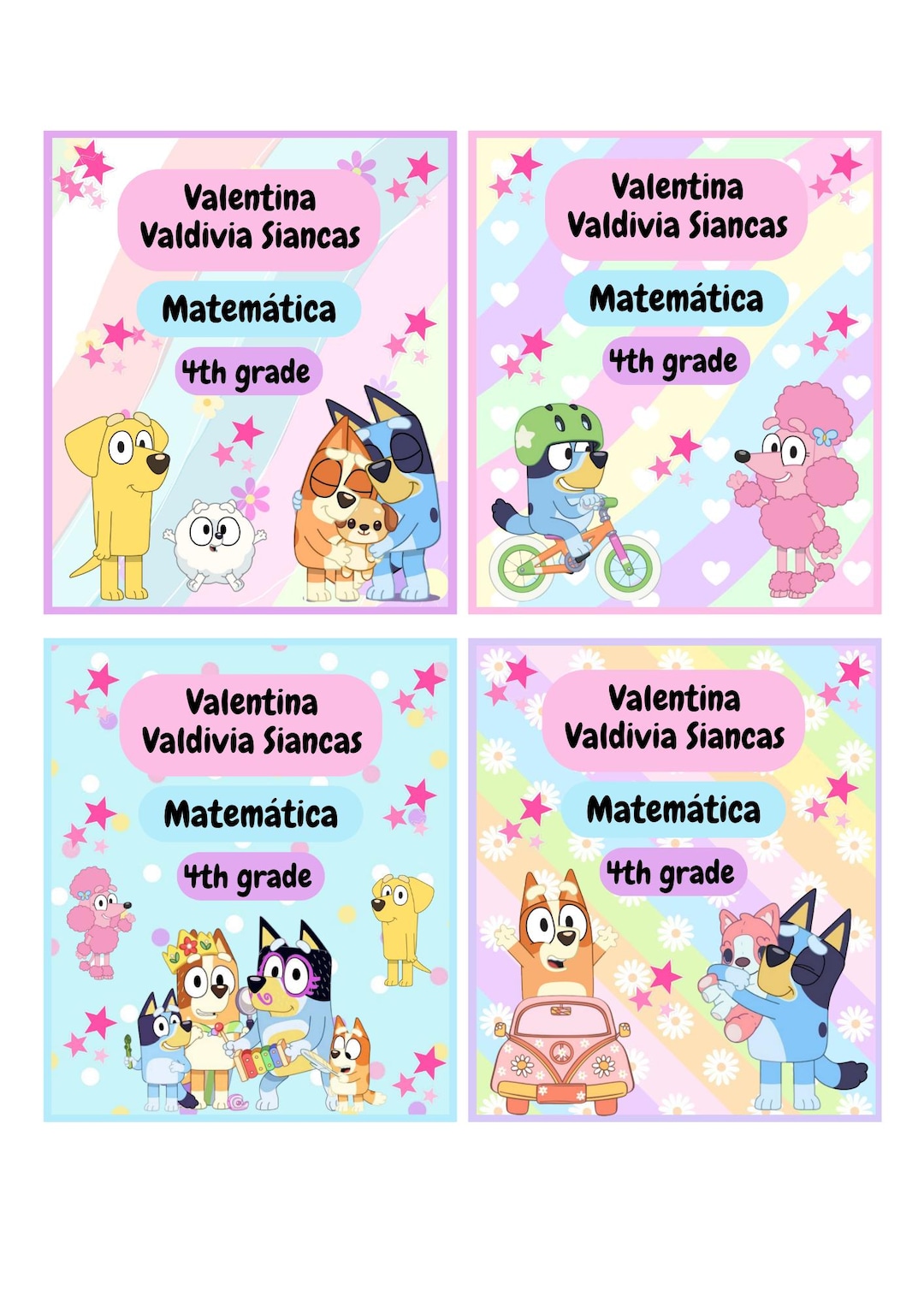Bluey Etiquetas Escolares, Stickers Escolares Para Cuadernos, School ...