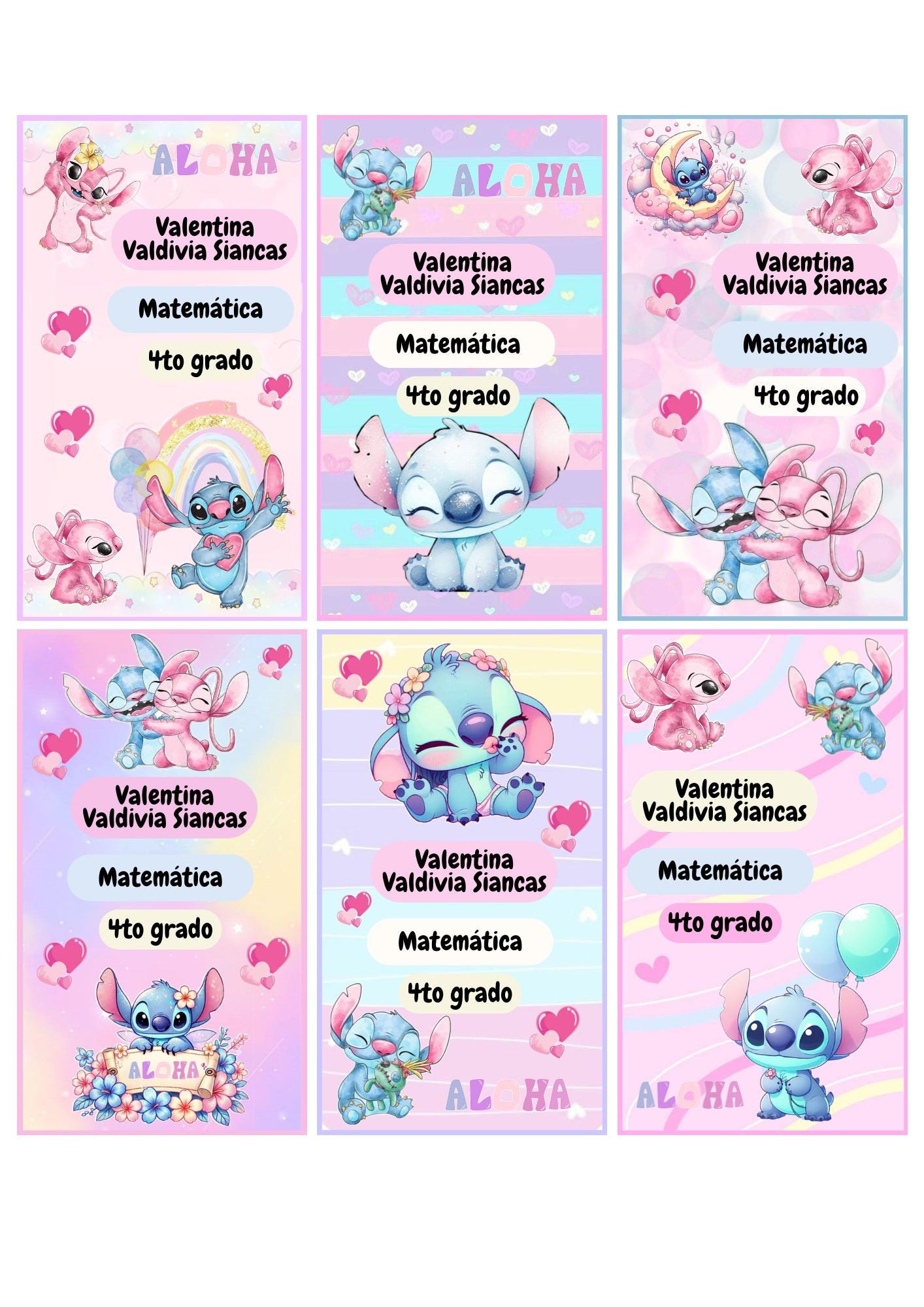 STICH Etiquetas Escolares, Stich Stickers Escolares, Stich School Label ...