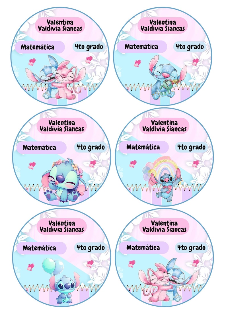 Stitch Etiquetas Escolares, Stich Stickers School, Stitch School Label ...
