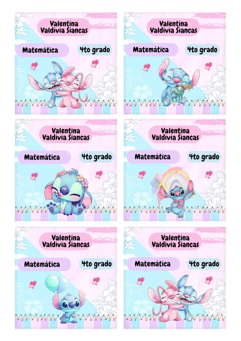 STICH Etiquetas Escolares, Stich Stickers Escolares, Stich School Label ...
