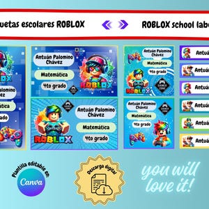 Roblox Etiquetas Escolares, Roblox Stickers Escolares Roblox School ...