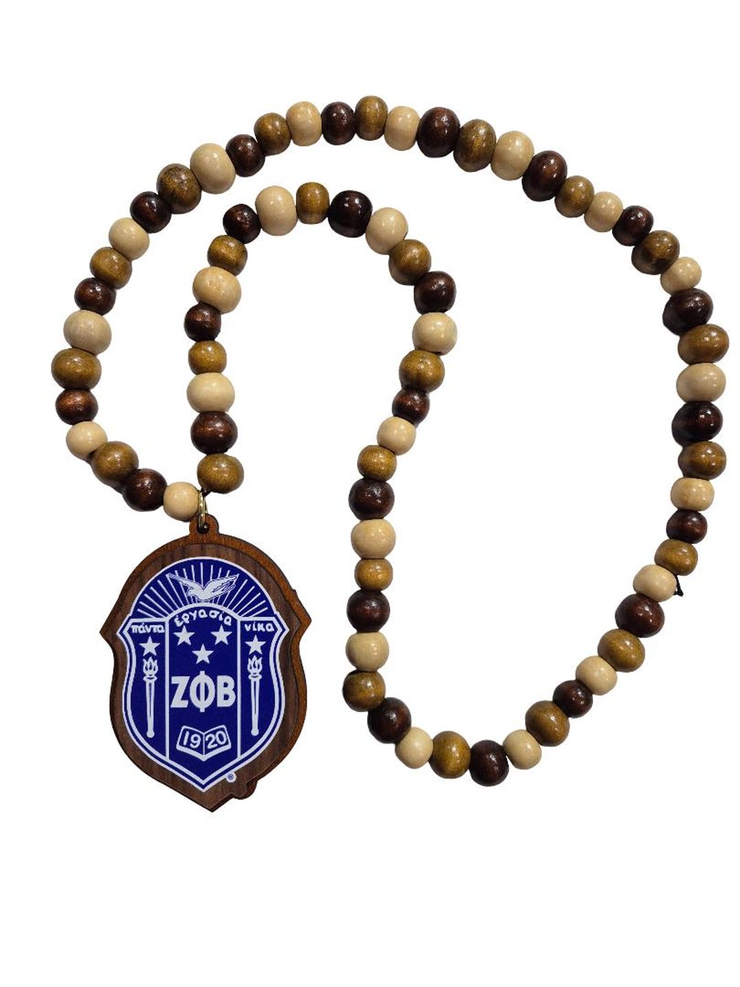 Zeta Phi Beta Tiki Crest Wood Bead Necklace – Divine 9 Greek Gear - Etsy