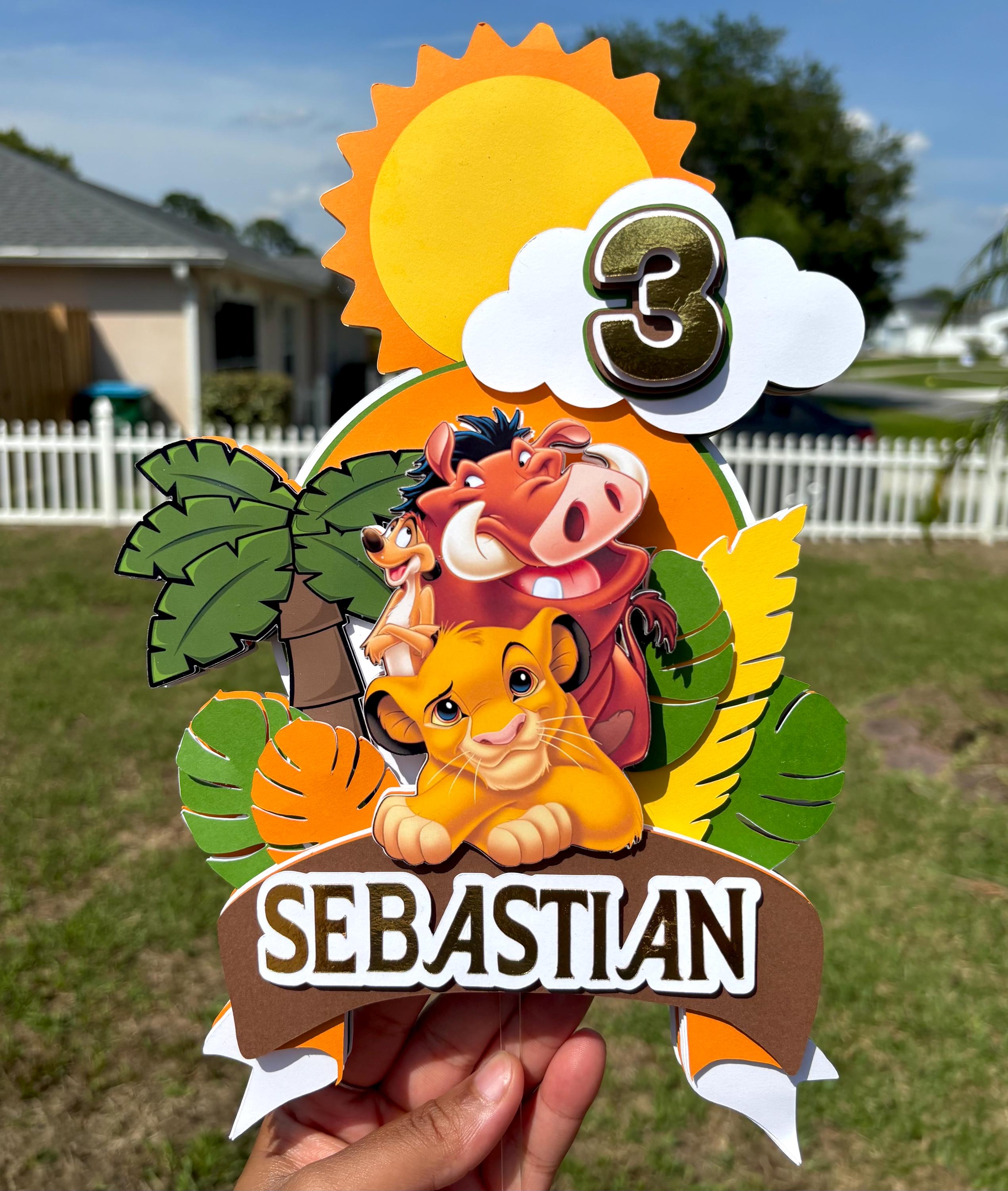 Lion King Custom Cake Topper: 3D Simba Party Decoration, Cardstock ...