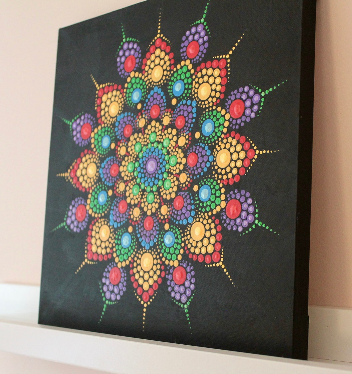 Handmade Dot Mandala on Canvas - Etsy