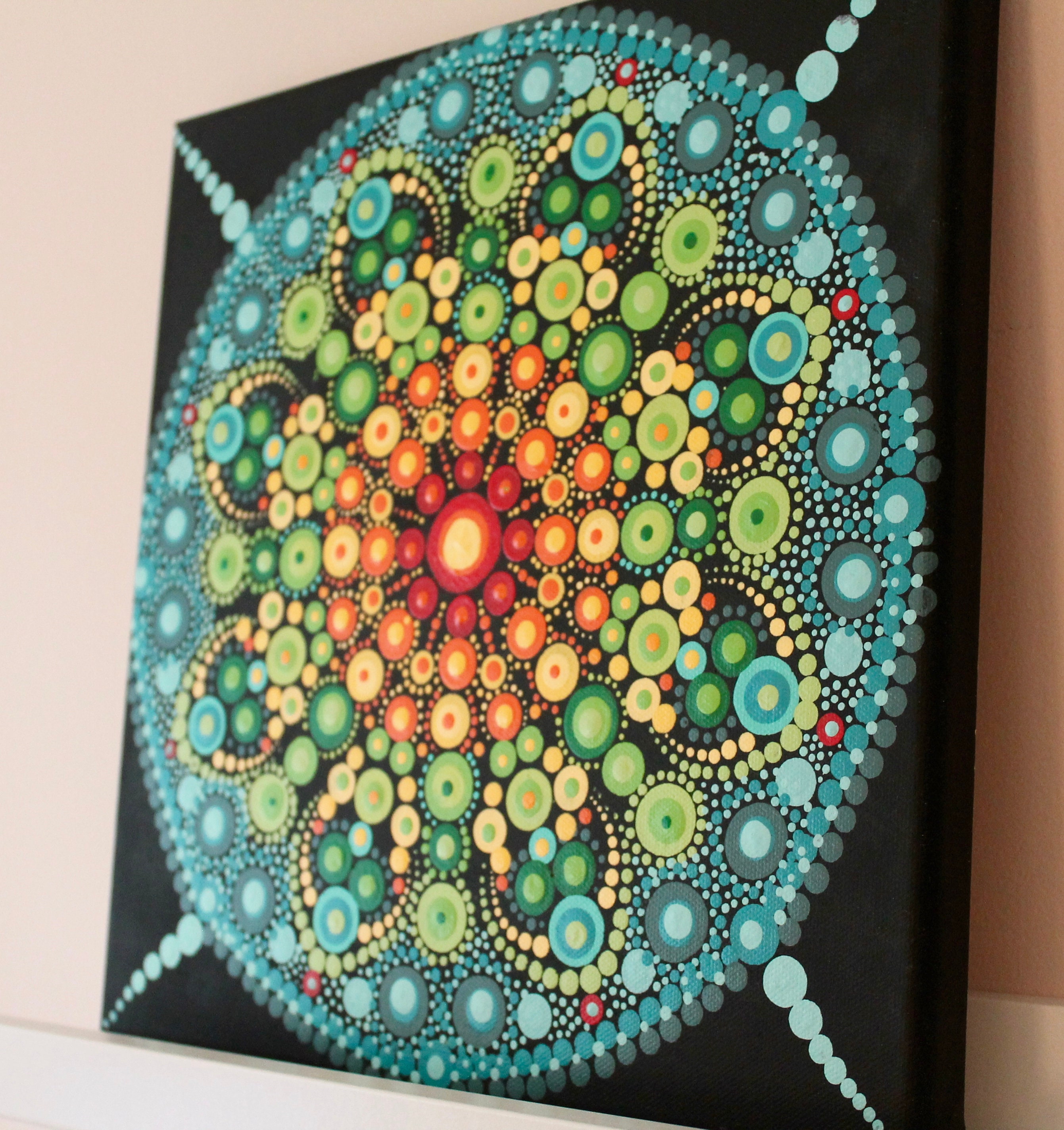 Handmade Dot Mandala on Canvas - Etsy