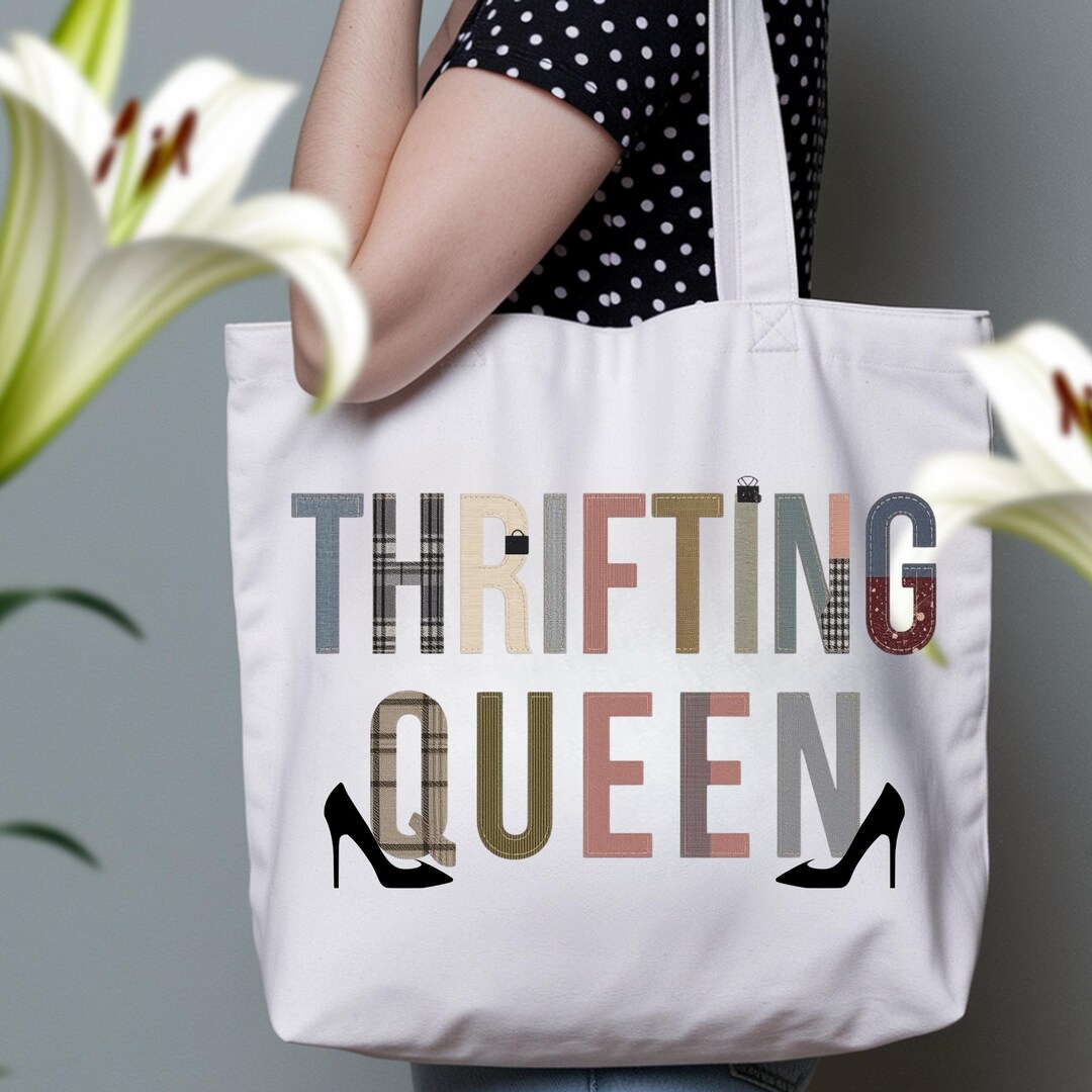 Thrifting Queen Tote Bag | Vintage Style Shopping Bag - Etsy