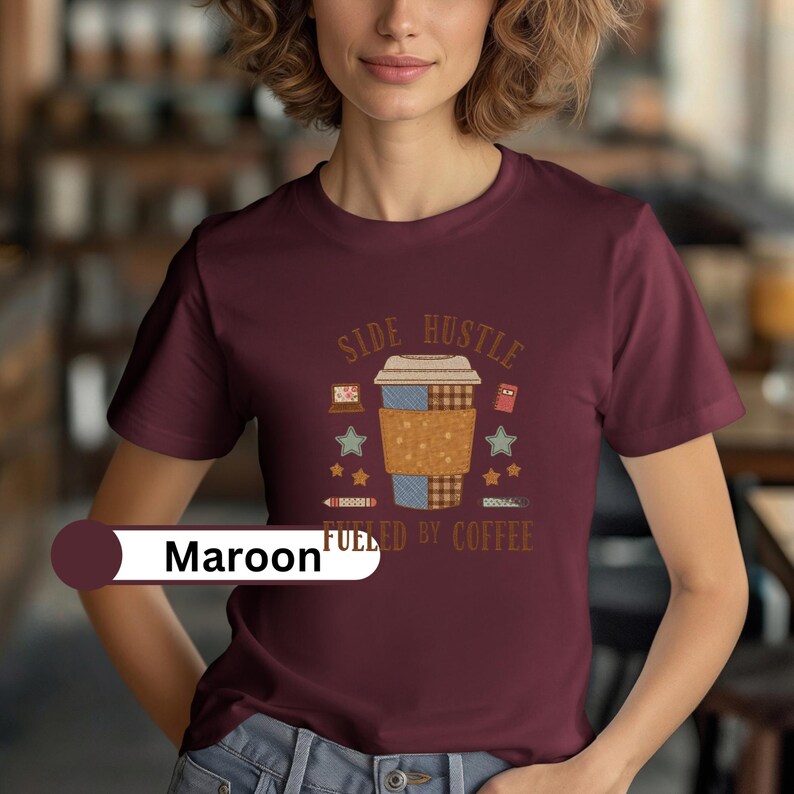 Side Hustle Fueled by Coffee T-shirt | Coffee Cup Graphic Tee - Etsy