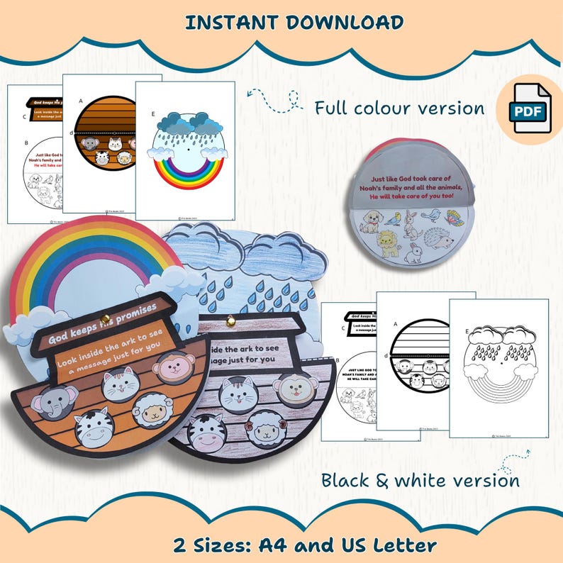 Noah’s Ark Bible Craft for Kids – Spinning Wheel Activity | Christian ...