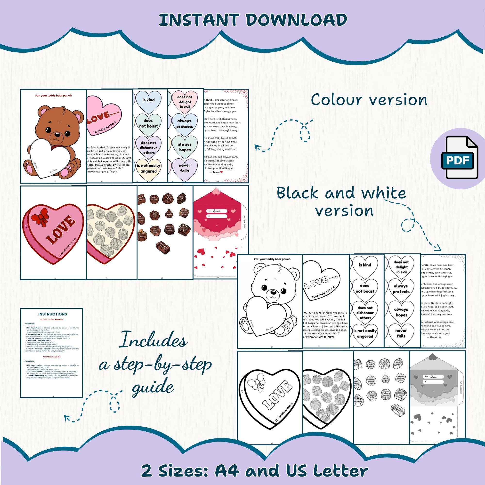 God's Love Bible Lesson & Craft: 1 Corinthians 13 Activity Pack for ...