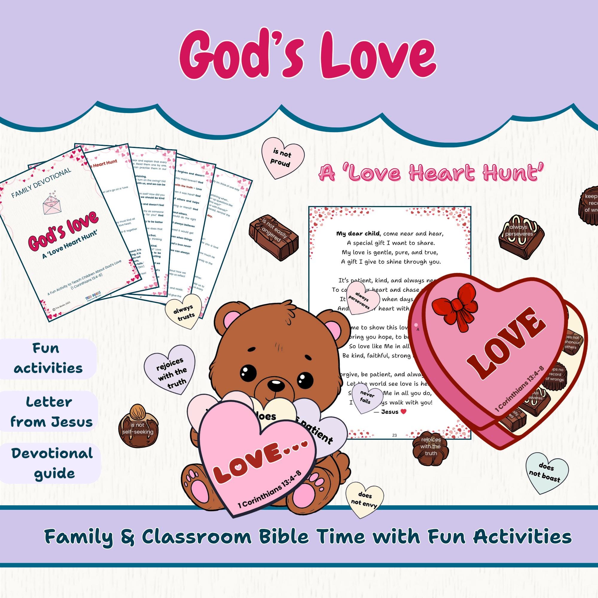 God's Love Bible Lesson & Craft: 1 Corinthians 13 Activity Pack for ...