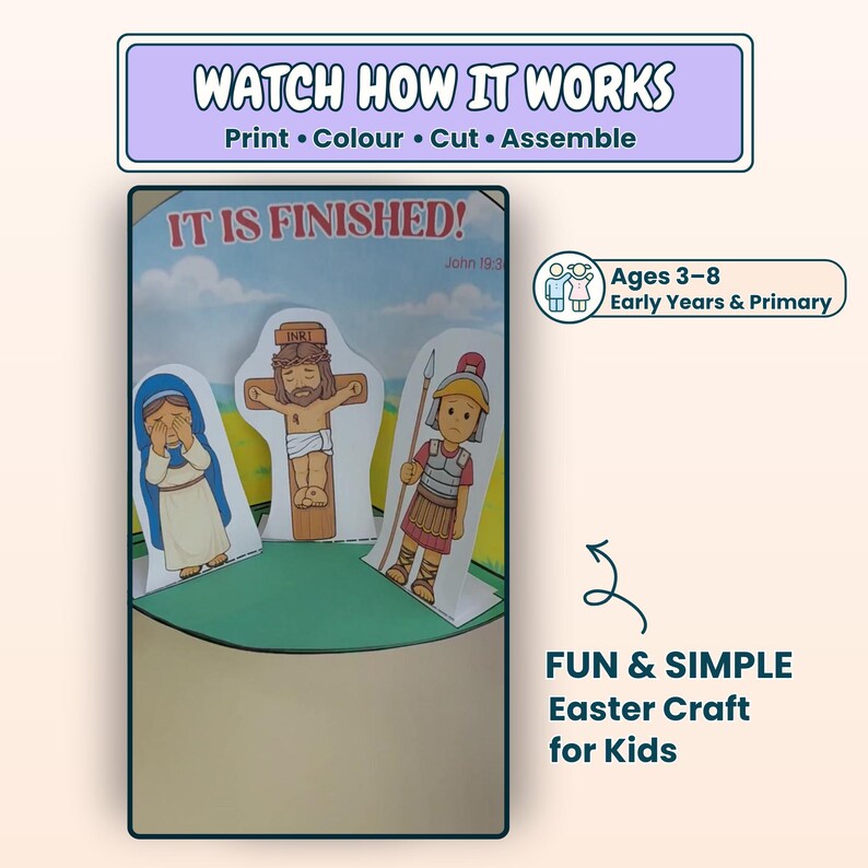 Good Friday Craft for Kids | Printable 3D Holy Week & Easter Activity ...
