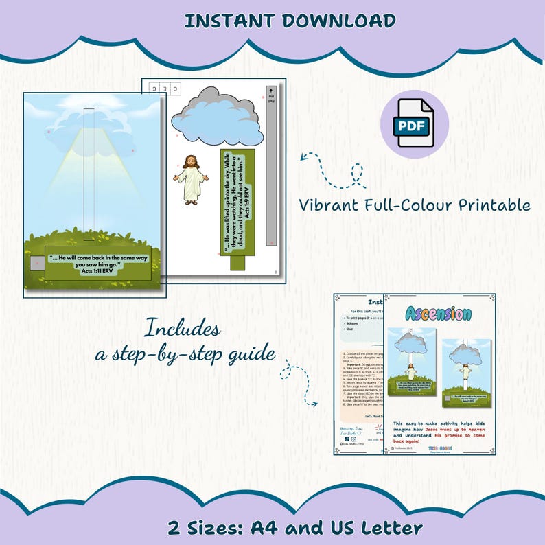Ascension of Jesus Craft for Kids | Bible Story Printable | Acts 1:9–11 ...