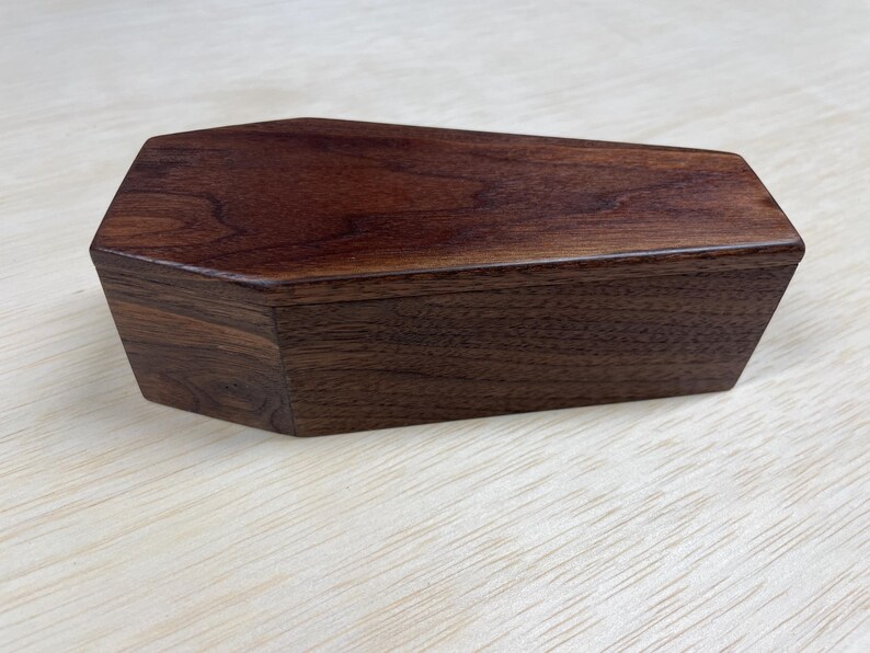 Black Walnut Wood Coffin Box - Hand Made Macabre Box With Lid for ...