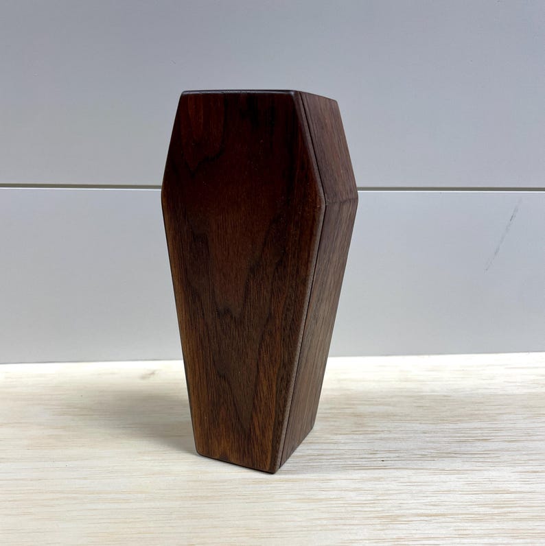 Black Walnut Wood Coffin Box - Hand Made Macabre Box With Lid for ...