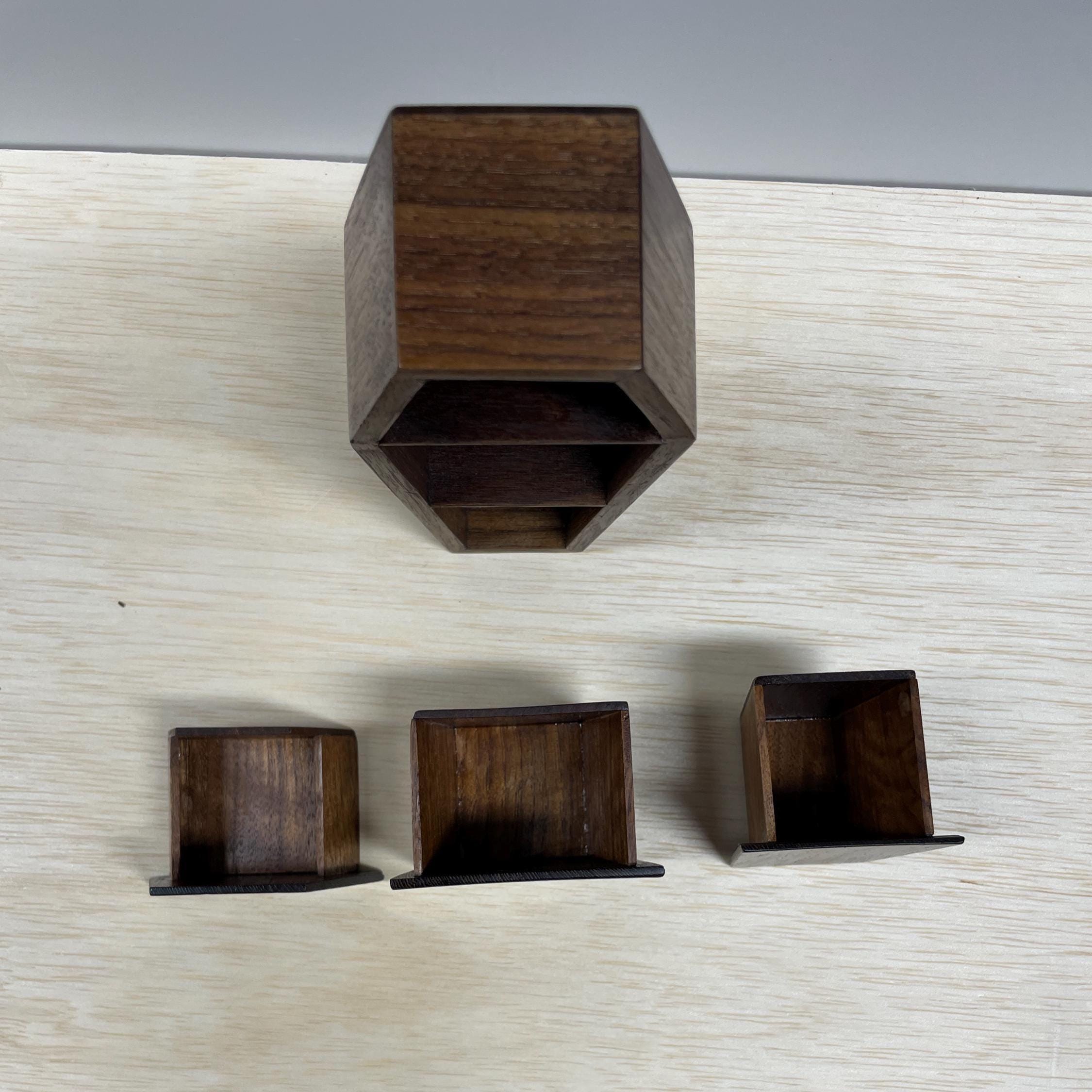 Wenge and Black Walnut Wood Coffin Box With Drawers - Hand Made Macabre ...