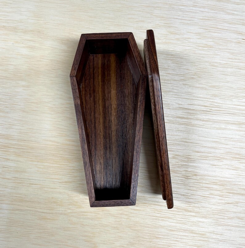 Black Walnut Wood Coffin Box - Hand Made Macabre Box With Lid for ...