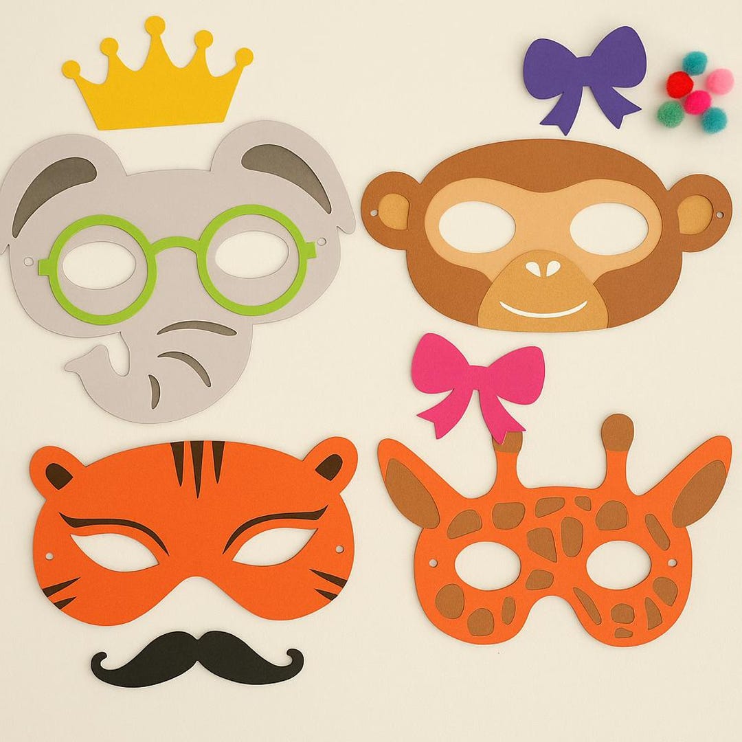 Kids Jungle Animal Mask Craft Kit – DIY Party Activity for Ages 3-5 - Etsy