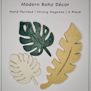 Tropical Leaf Fridge Magnet Set – Boho Kitchen Decor | Plant Lover Gift ...