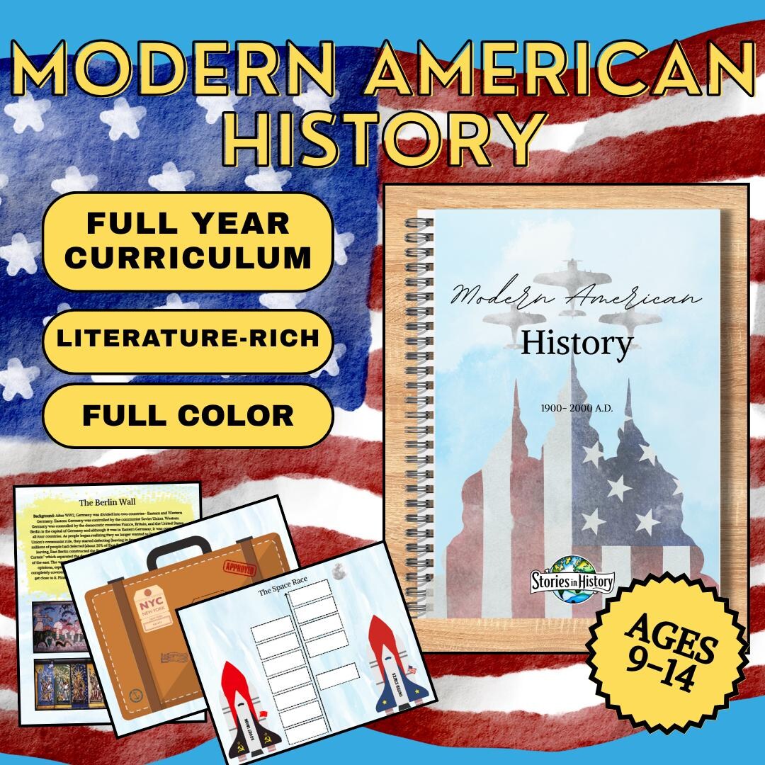 Printed Modern American History Curriculum: 5th & 8th Grade Homeschool ...