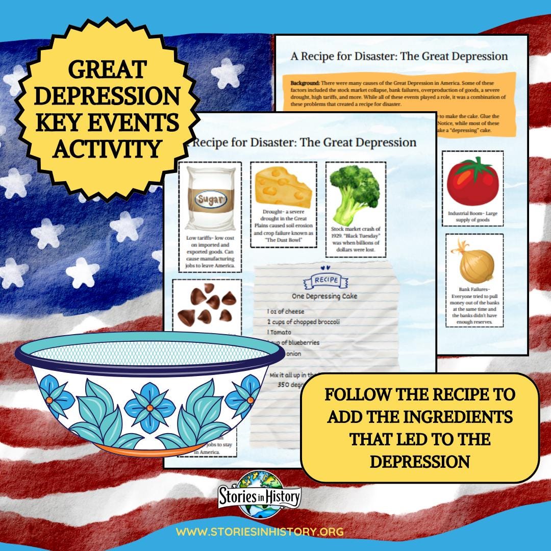 Great Depression Activity | History Worksheet, Grades 4-8 (printable ...