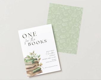 One for the Books 1st Birthday Invitation Bundle: Book Theme Party ...