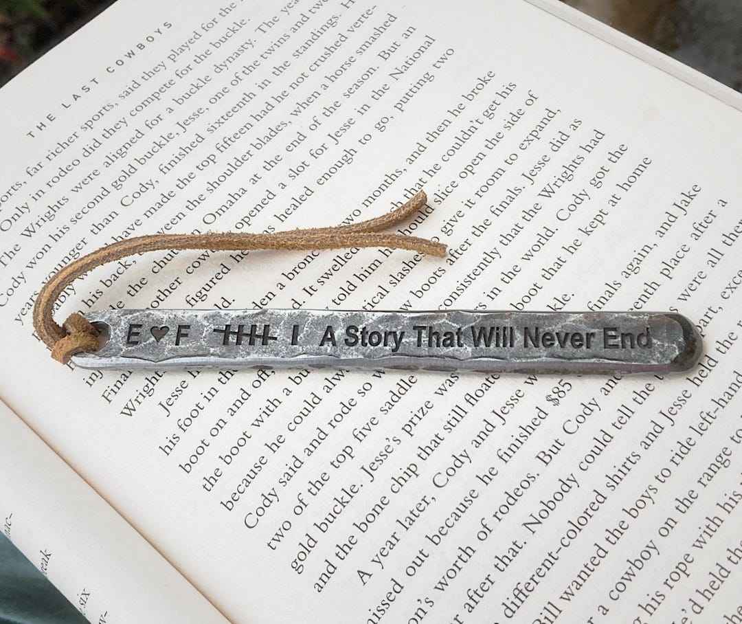 Hand Forged Iron Bookmark: Custom Engraved, 6th or 11th Anniversary ...
