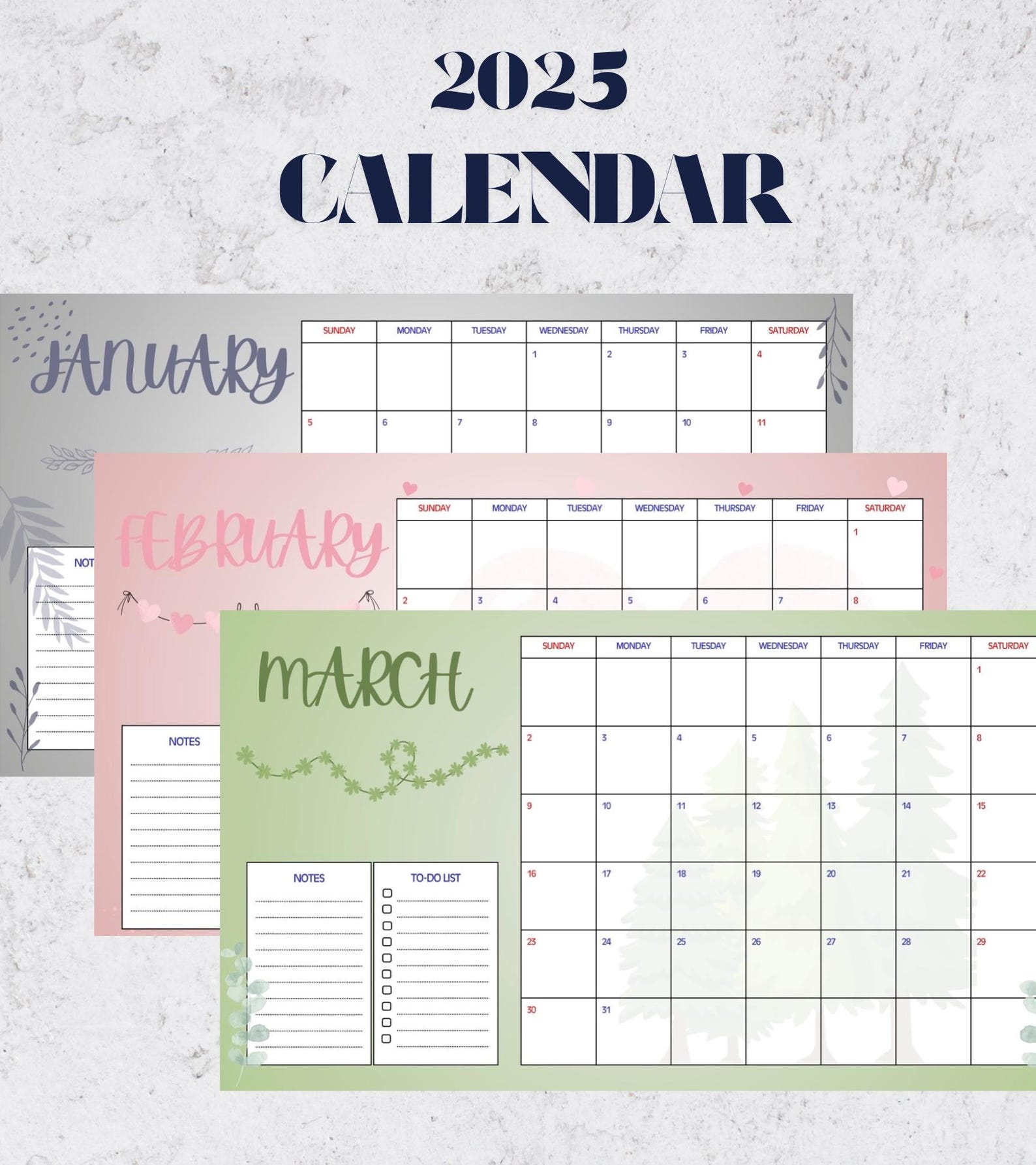 2025 Printable Calendar A4 Size • Colorful Monthly Planner PDF ...