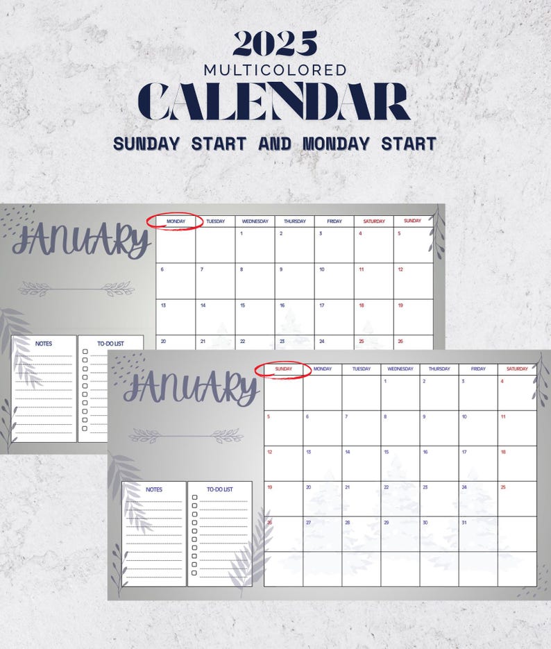 2025 Printable Calendar A4 Size • Colorful Monthly Planner PDF ...