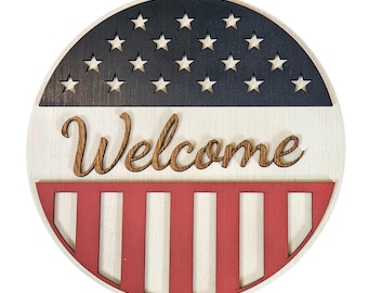 Welcome Sign - Stars & Stripes - Etsy
