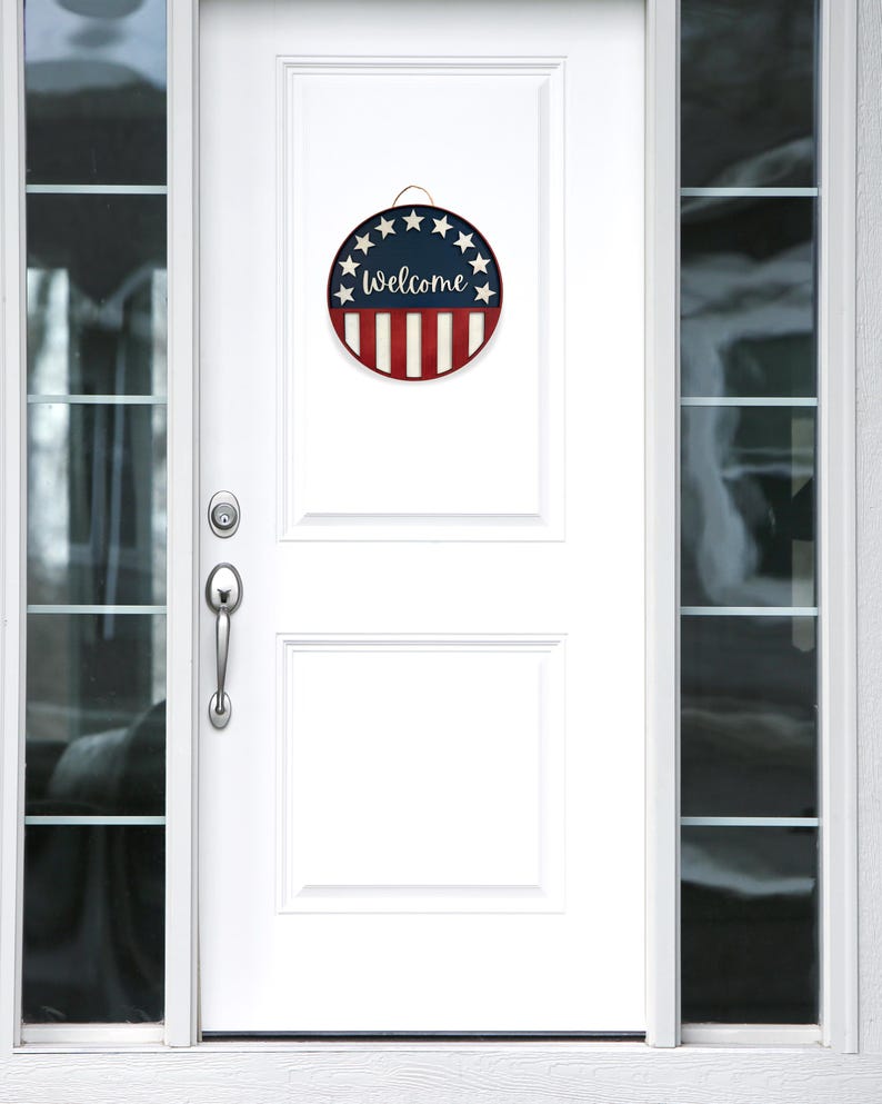 Welcome Sign - Stars & Stripes - Etsy