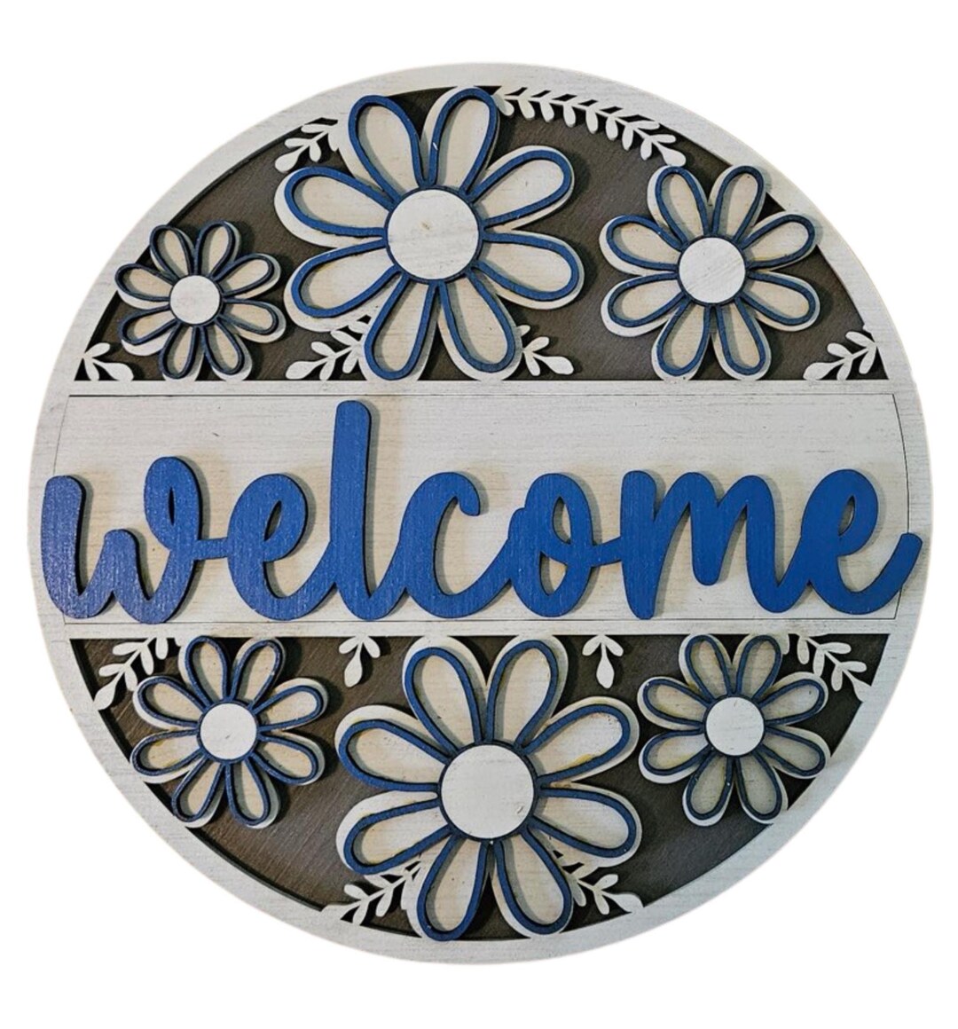 Flower Welcome Sign - Etsy